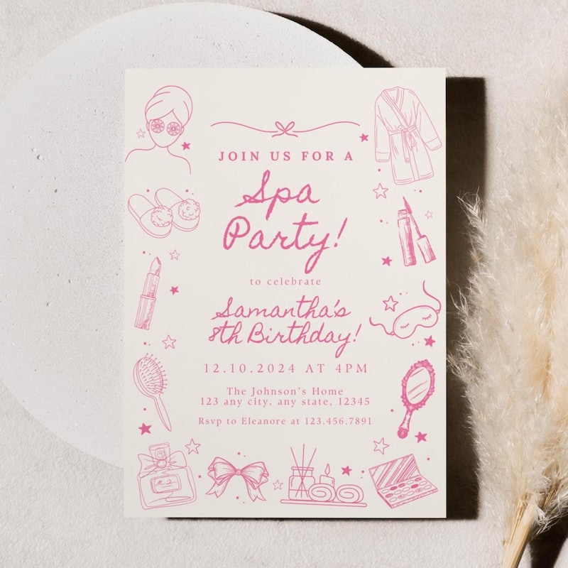 Spa Invitations - Etsy