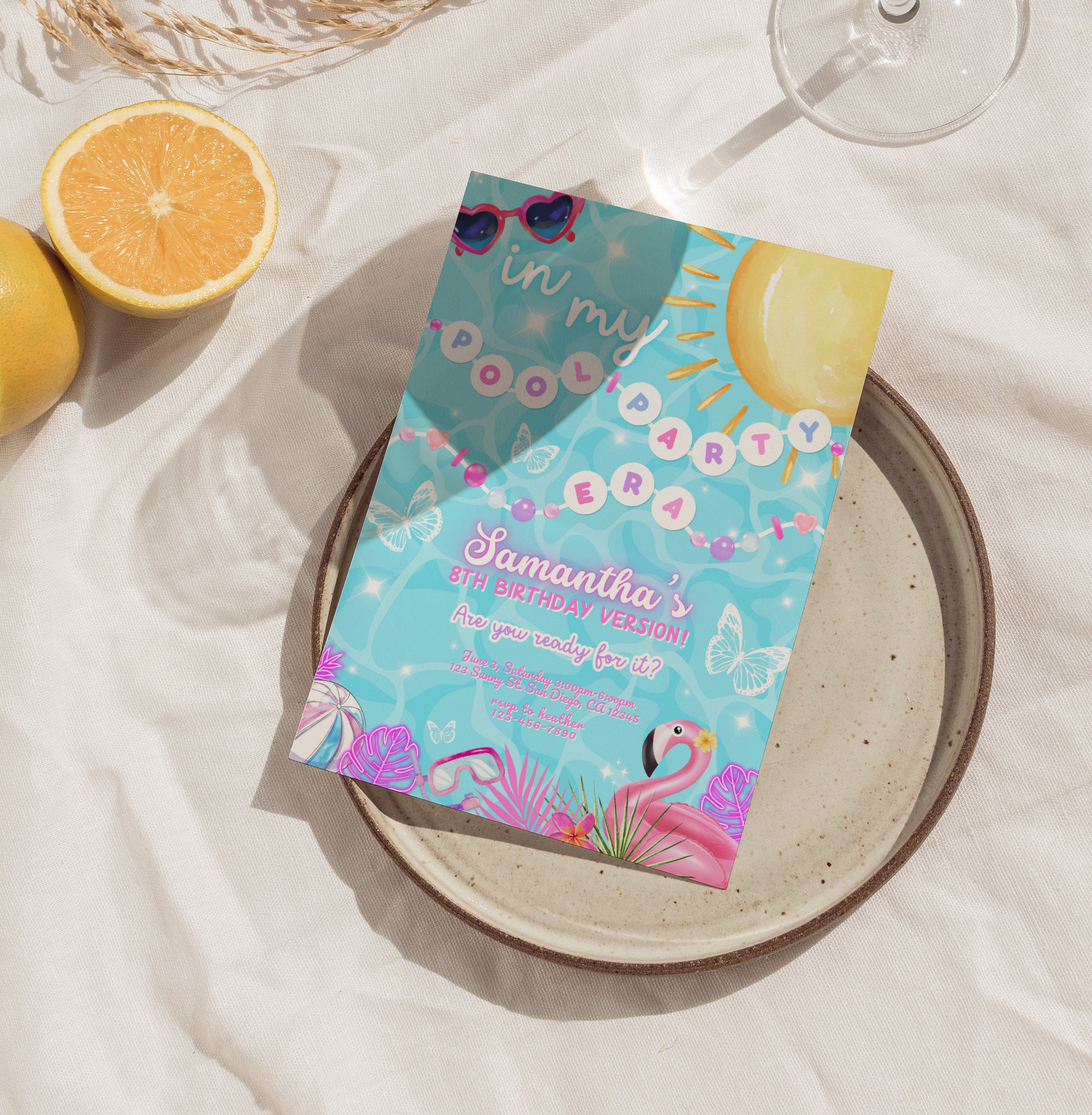 Self Editable Pool Party Invite, in My Pool Party Era, Eras Party ...