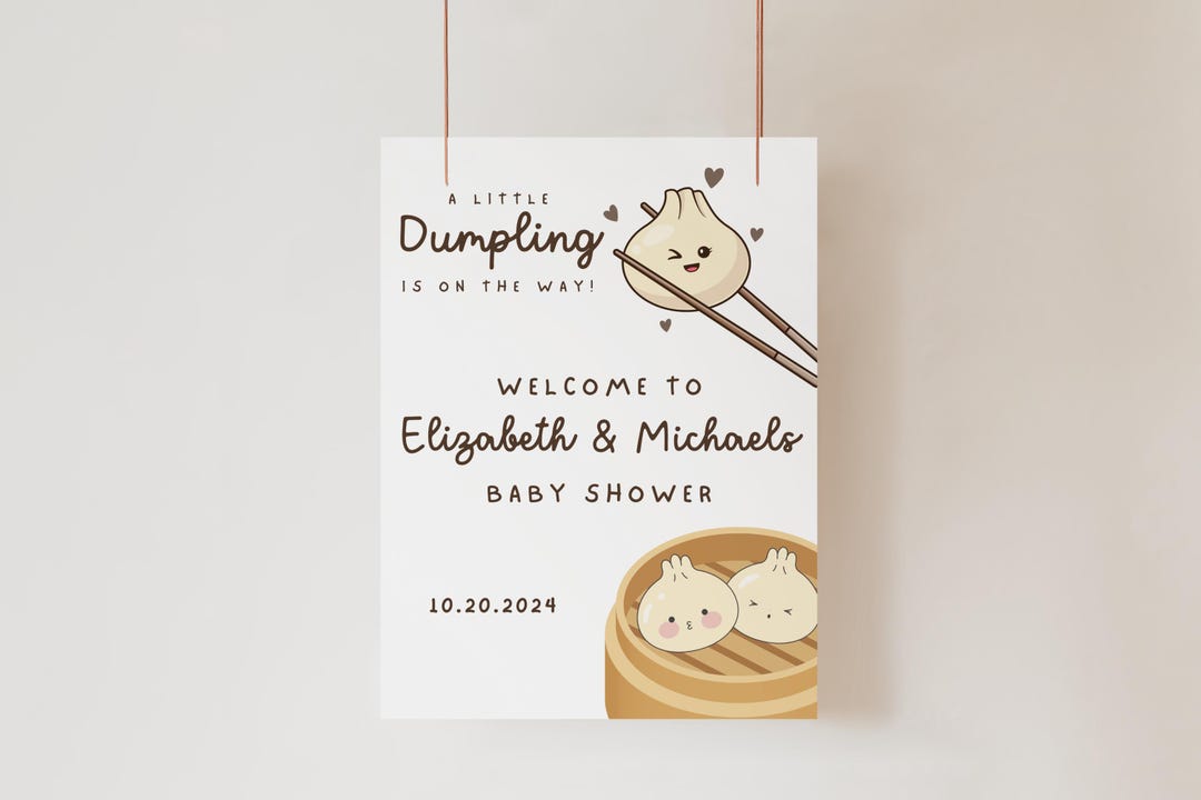 A Little Dumpling is on the Way Baby Shower Welcome Sign, 18x24 ...