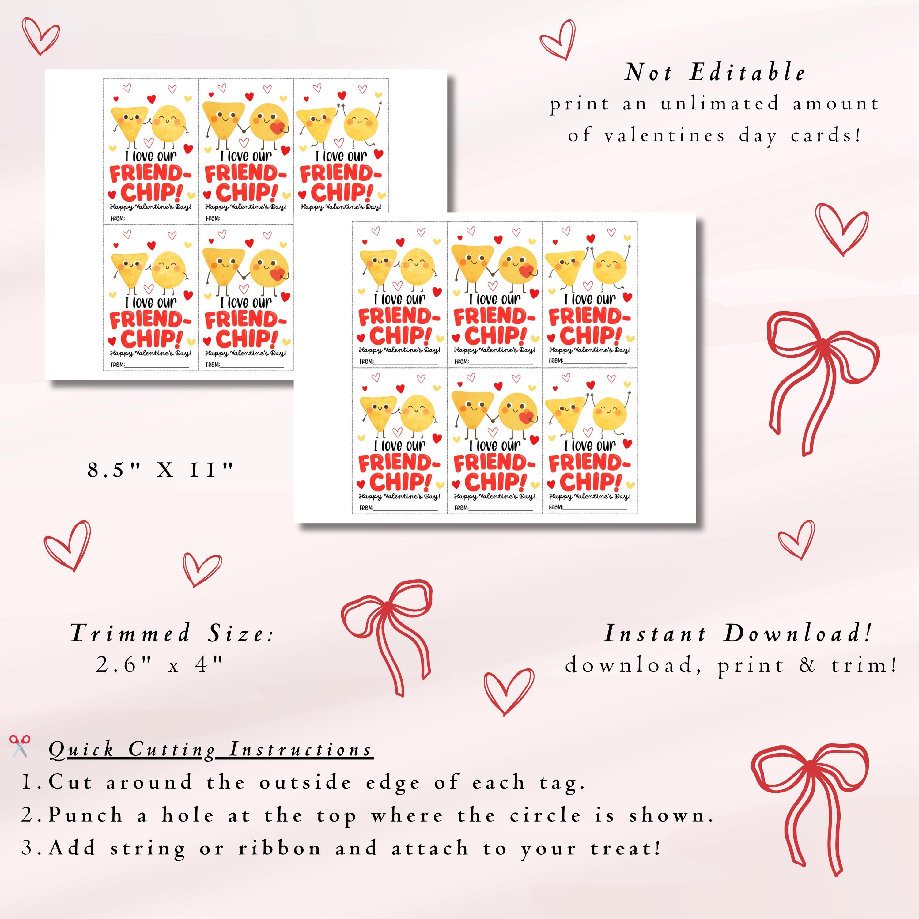 Kids Printable Valentines Cards | Friend-chip, Chip Hooray | Classroom ...