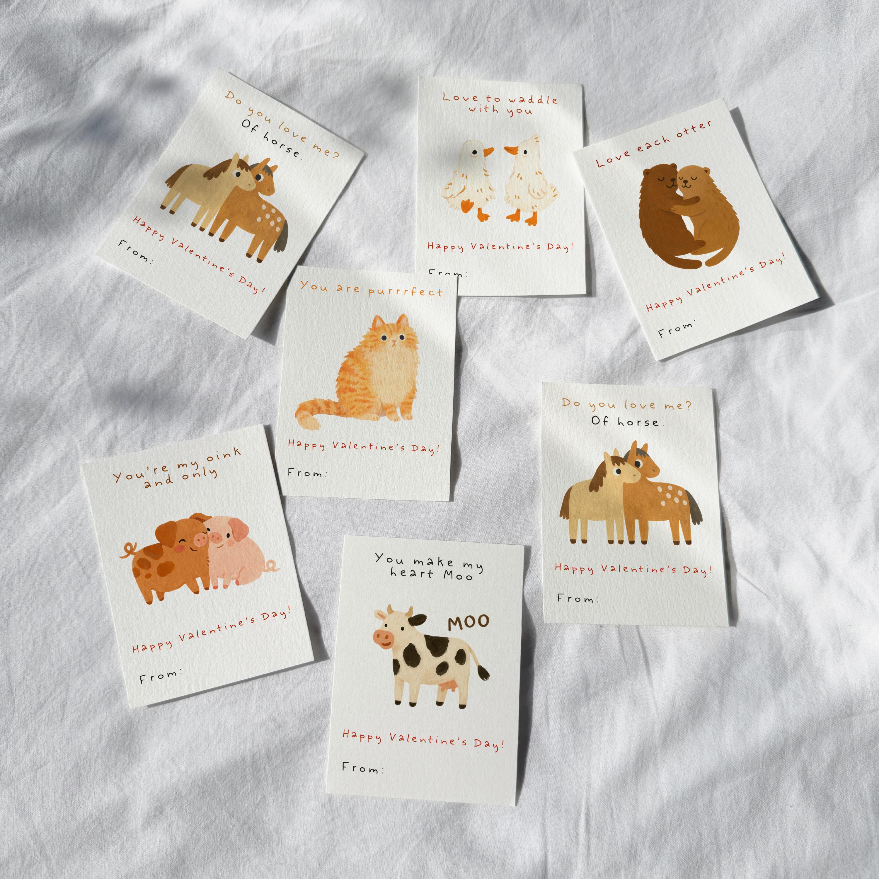 Animal Valentine's Day Cards, Pun Jokes Valentines Cards, Printable ...