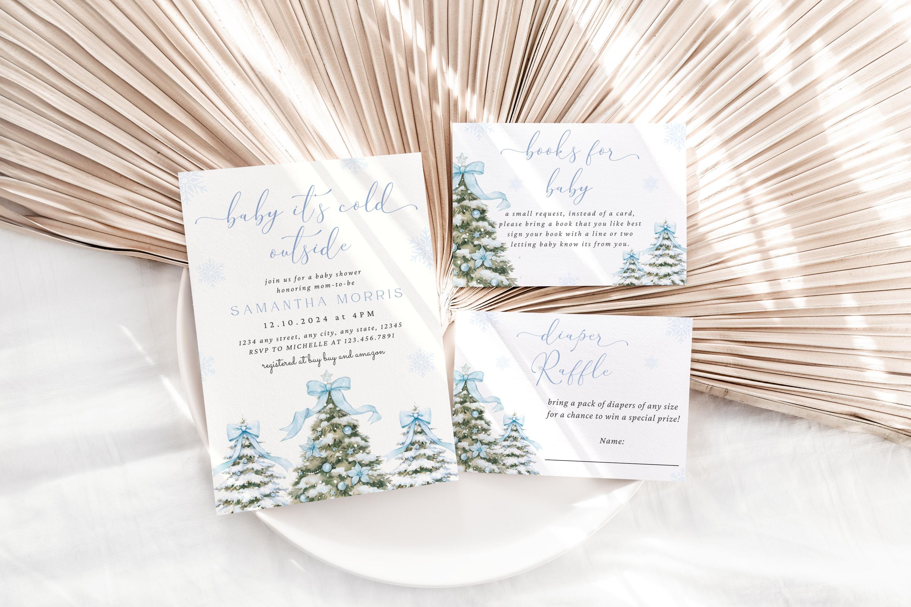 Blue Christmas Baby Shower Bundle, Baby It's Cold Outside Bundle ...