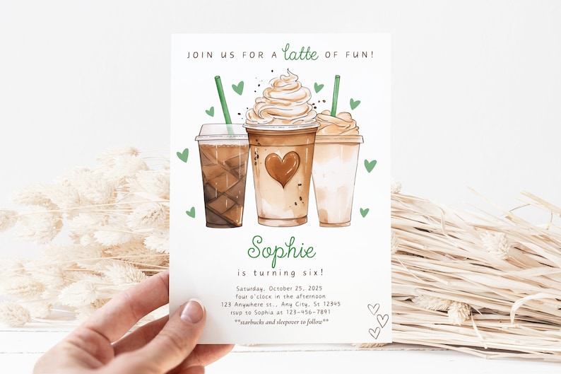 Coffee Birthday Invitation, Latte of Fun, Frappe Birthday, Coffee ...