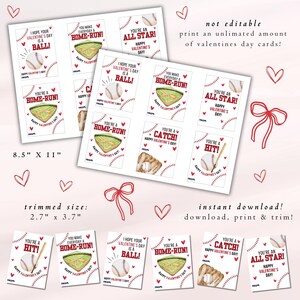 Baseball Valentine's Day Cards, All Star Valentines Cards, Printable ...