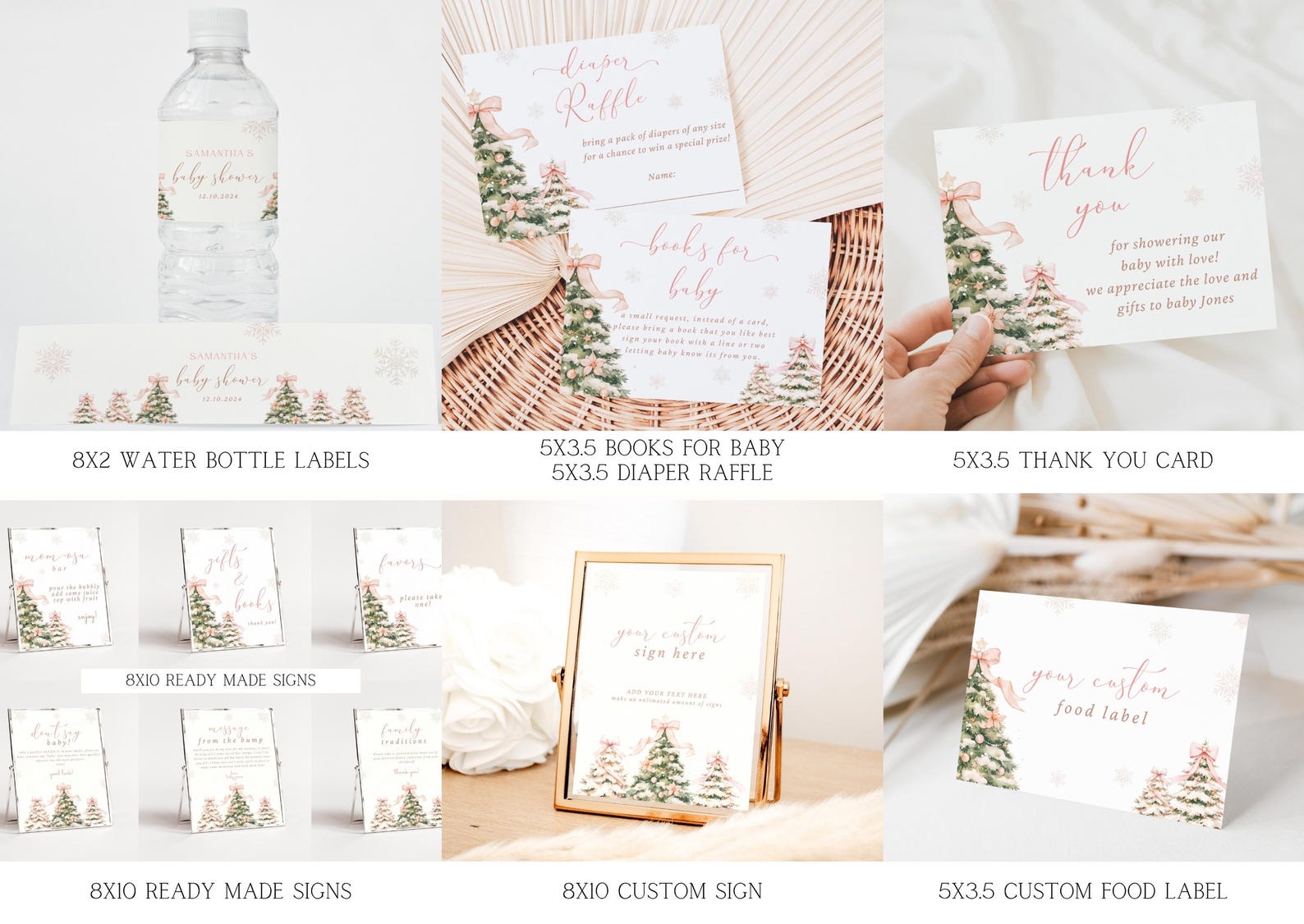 Pink Christmas Baby Shower Bundle, Baby It's Cold Outside Bundle ...