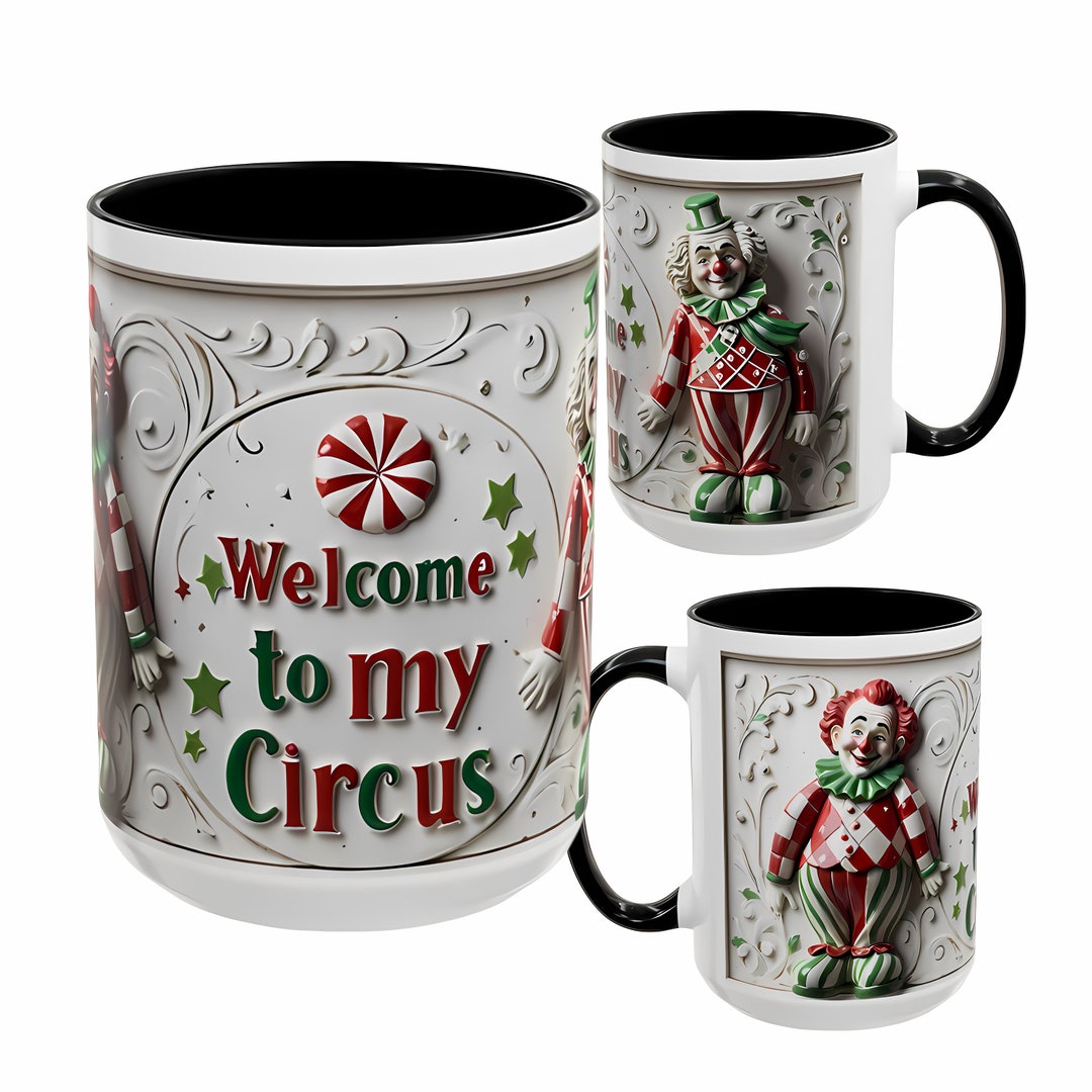My Circus, Two Tone Mug, Ceramic Clown Mug, Circus and Clowns ...