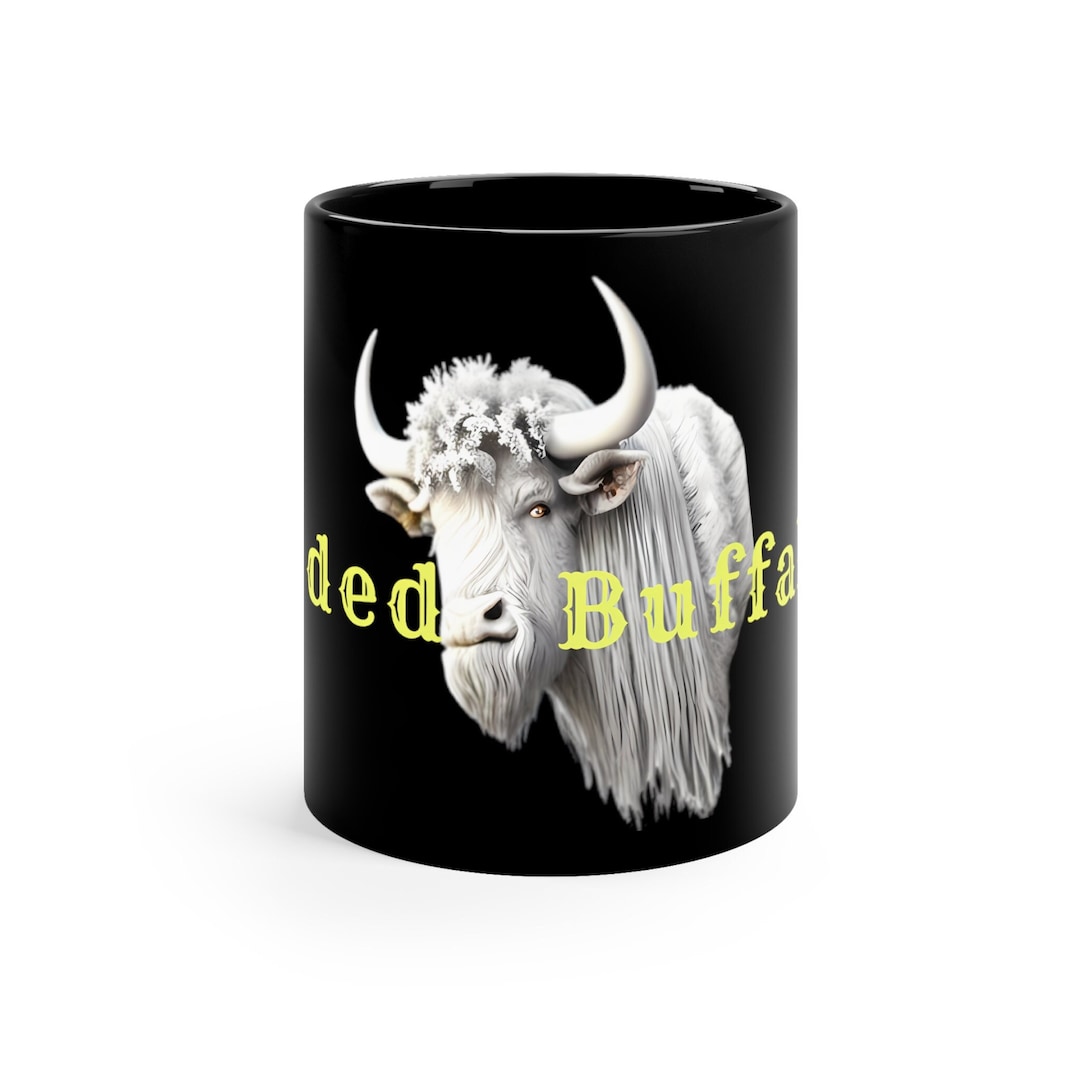 Faded Buffalo Black Ceramic Mug American Buffalo Coffee Cup Nostalgic ...