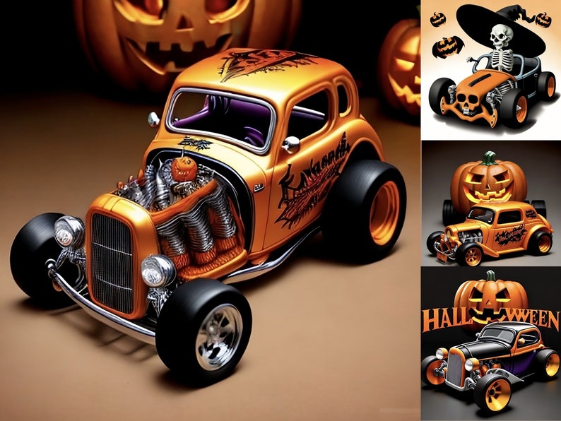 Halloween Hot Rod Clipart- 20 High Quality 4x 300dpi Png's-digital ...