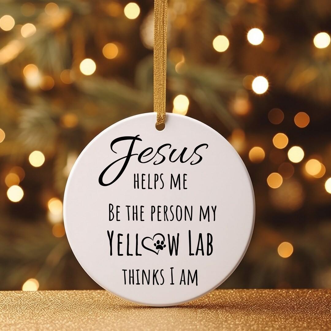 Jesus Yellow Lab Ornament Christian Dog Lover Yellow Lab - Etsy