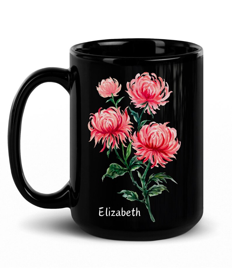 Personalized Birth Flower Mug Birth Month Flower Mug Personalized