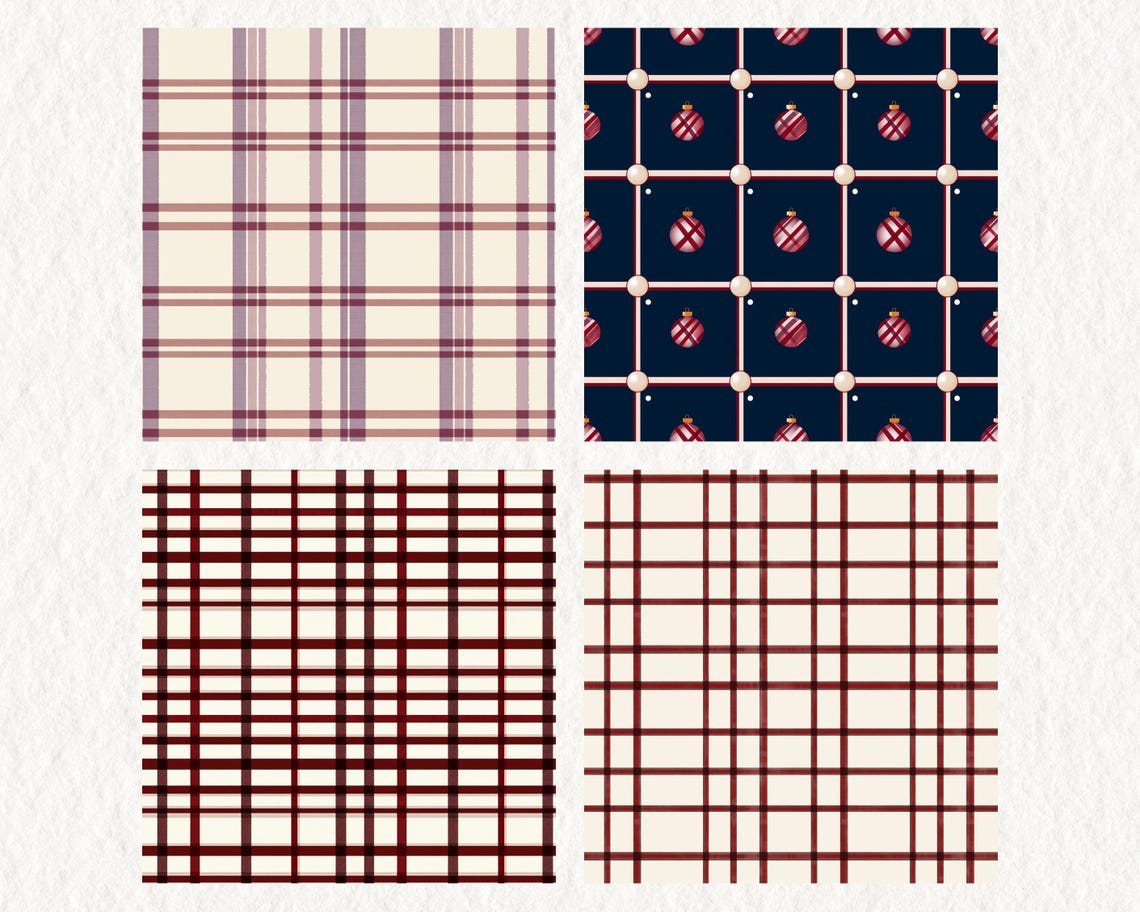 Mini Plaid Pattern Seamless Digital Papers - Printable Scrapbook Paper ...