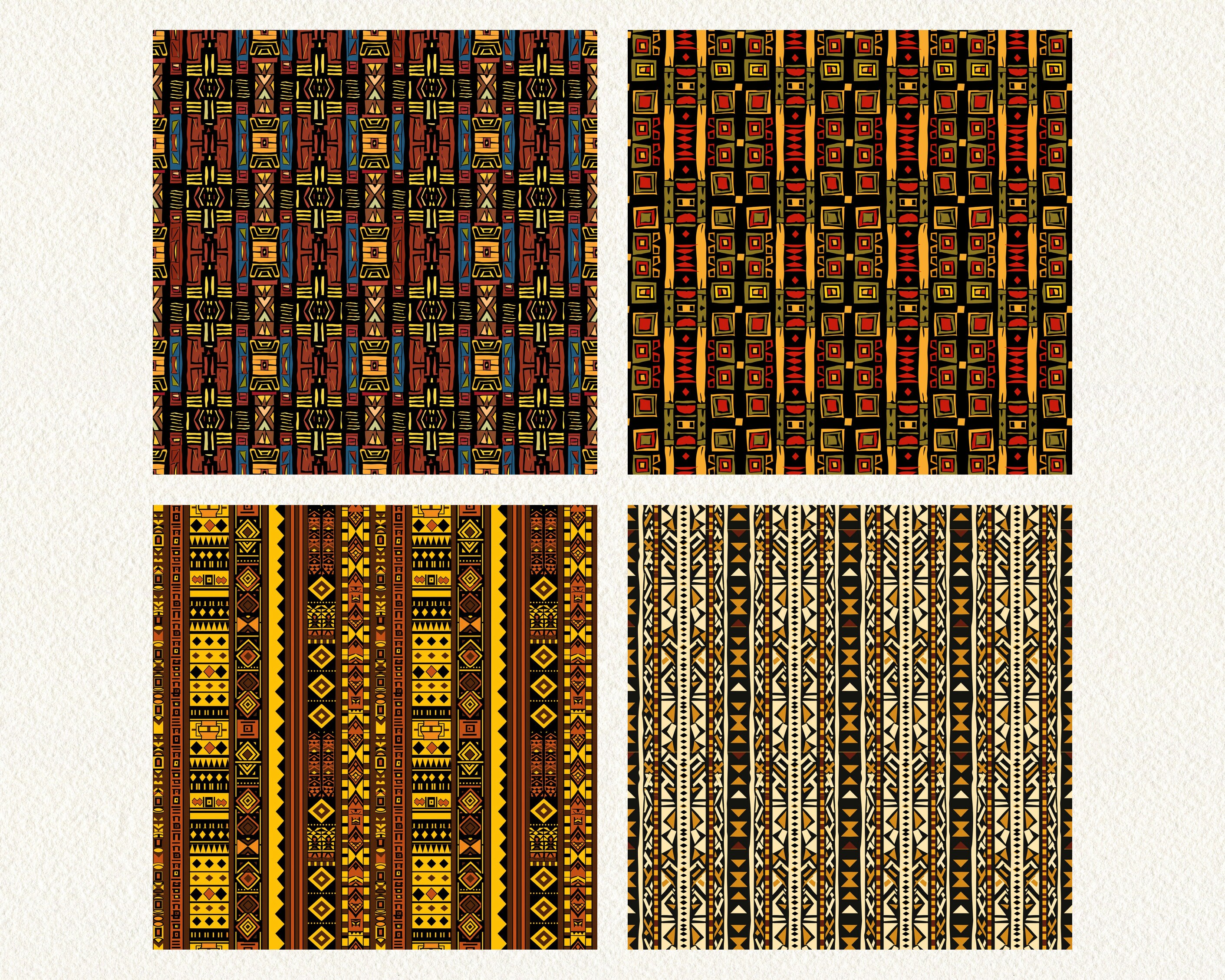 Flat African Pattern Seamless Digital Papers - Printable Scrapbook ...