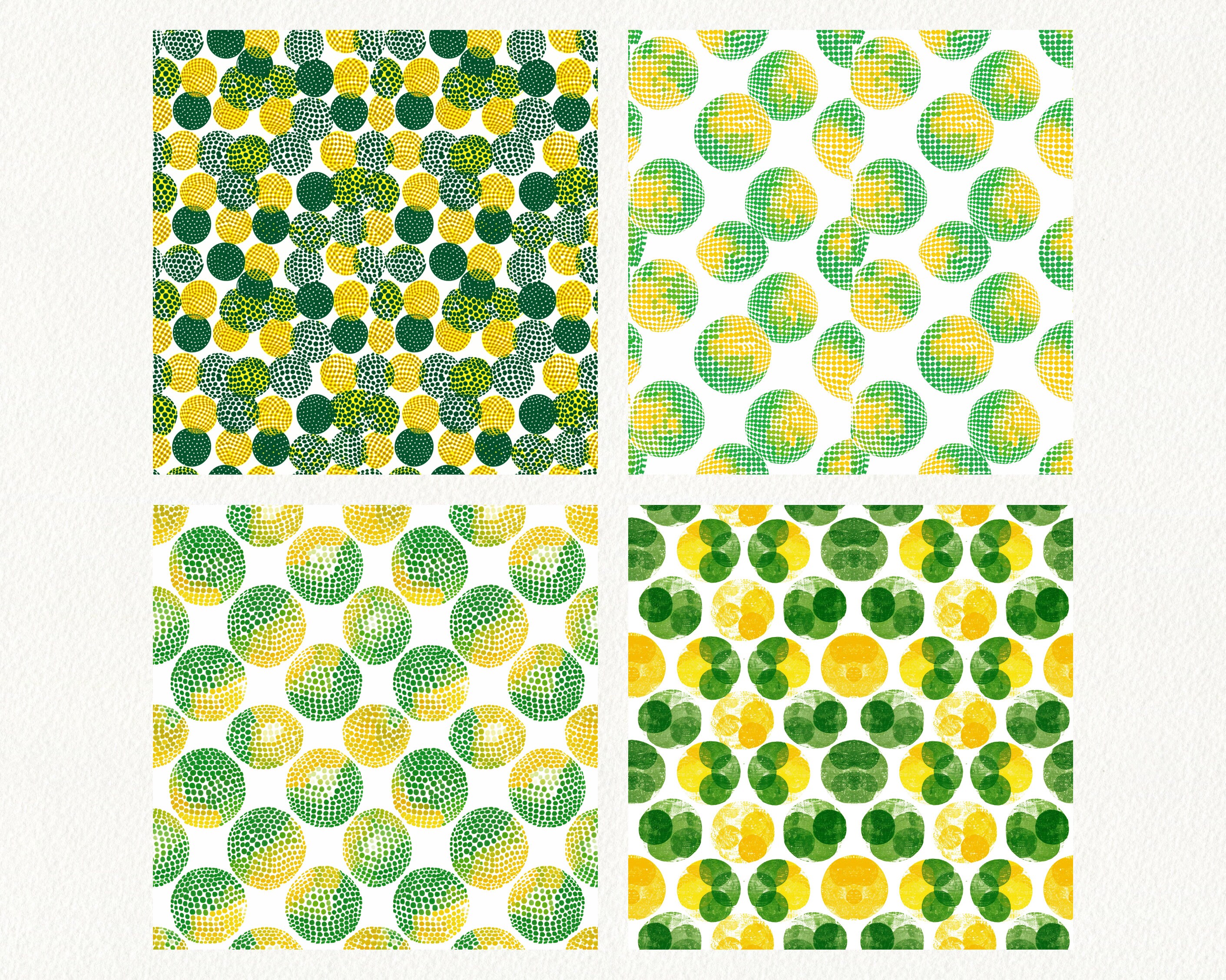 Green and Yellow Fabric Pattern Seamless Digital Papers - Printable ...