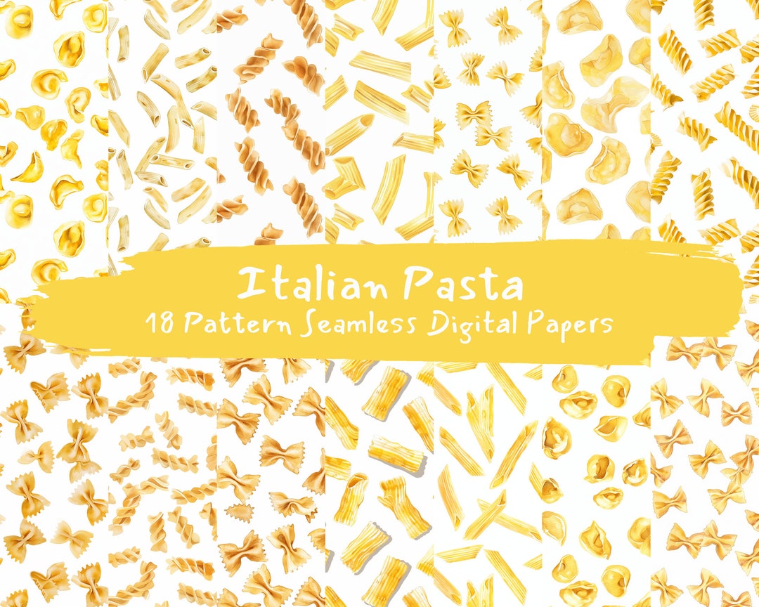 Italian Pasta Pattern Seamless Digital Papers - Printable Scrapbook ...