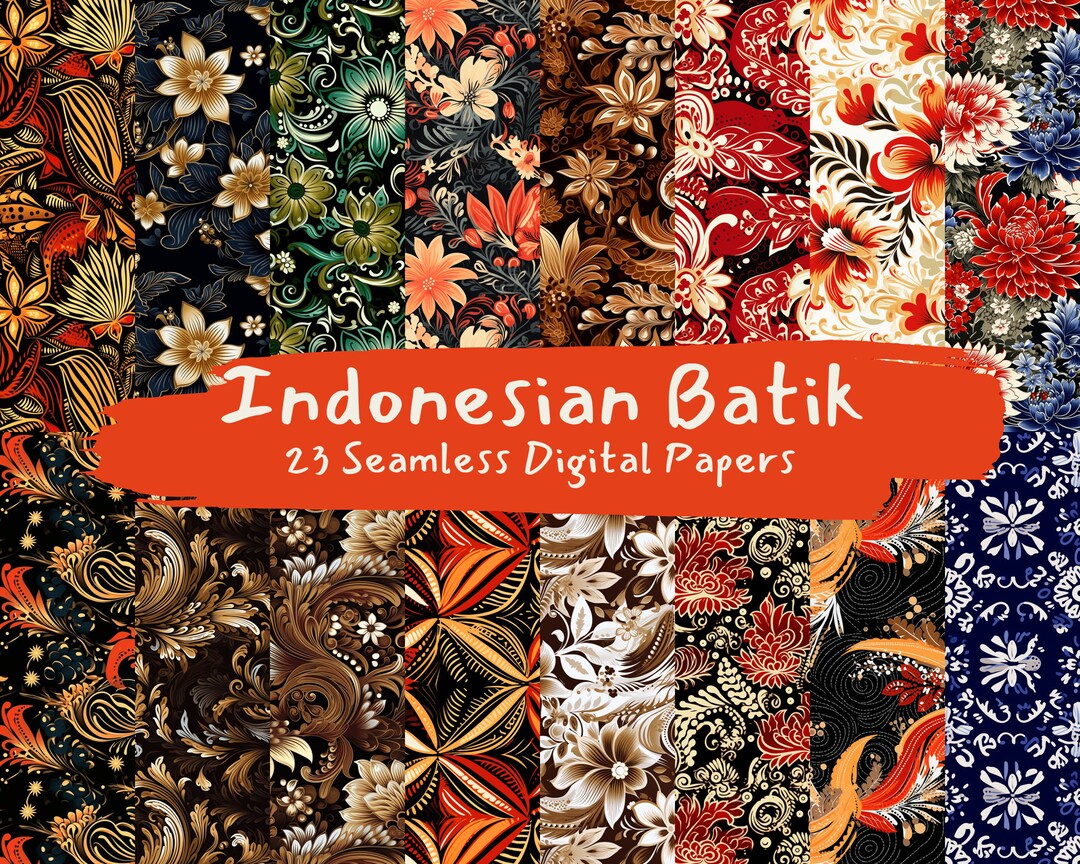 Indonesian Batik Pattern Seamless Digital Papers - Tile Patterns ...