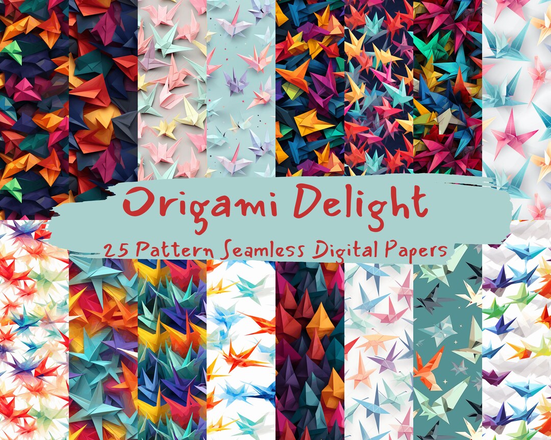 Origami Delight Pattern Seamless Digital Papers - Tile Patterns ...