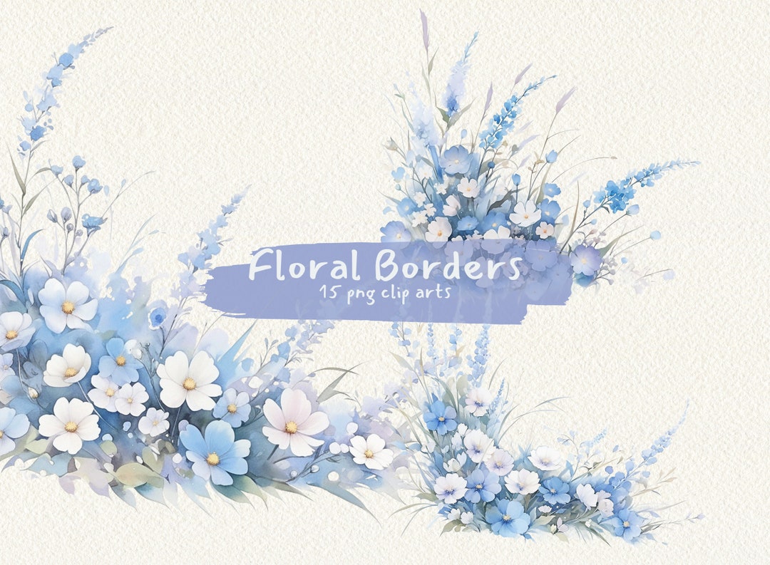 Floral Borders Printable Clipart, Png Format, Transparent Background ...