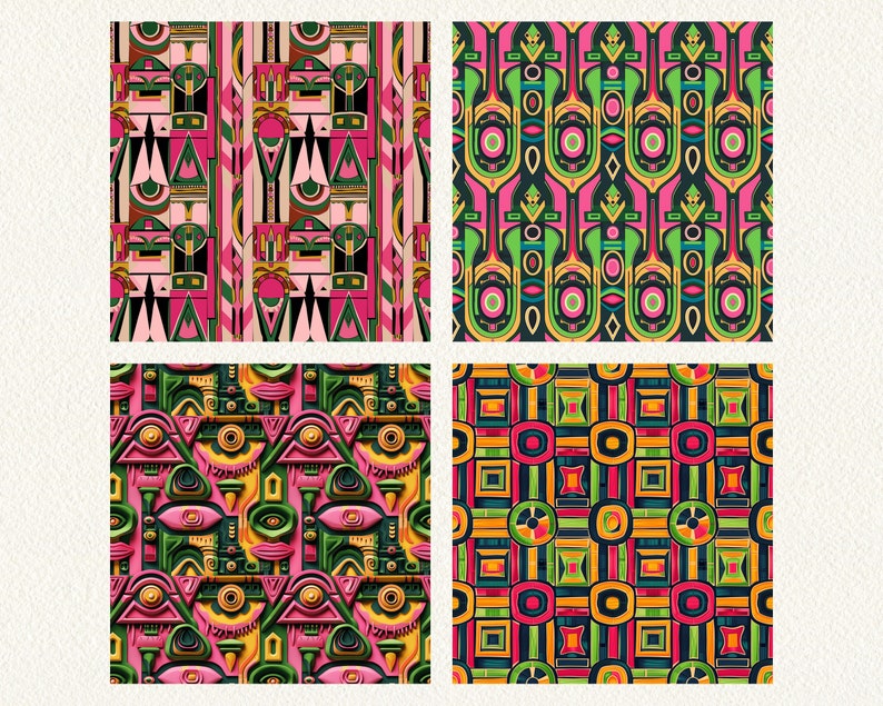 South African Zulu Pattern Seamless Digital Papers - Printable ...