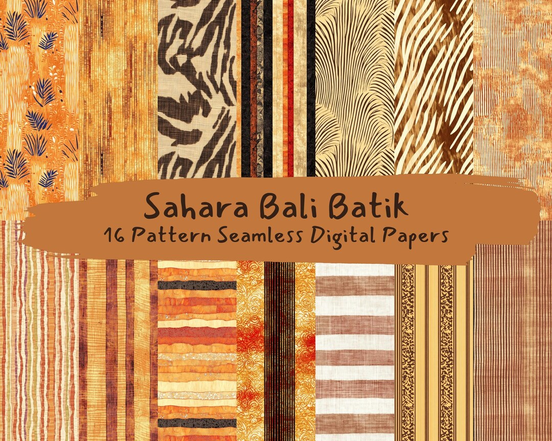 Sahara Bali Batik Pattern Seamless Digital Papers - Printable Scrapbook ...