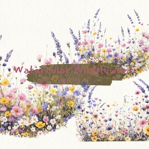 Watercolor Wildflowers Printable Clipart, Png Format, Transparent ...