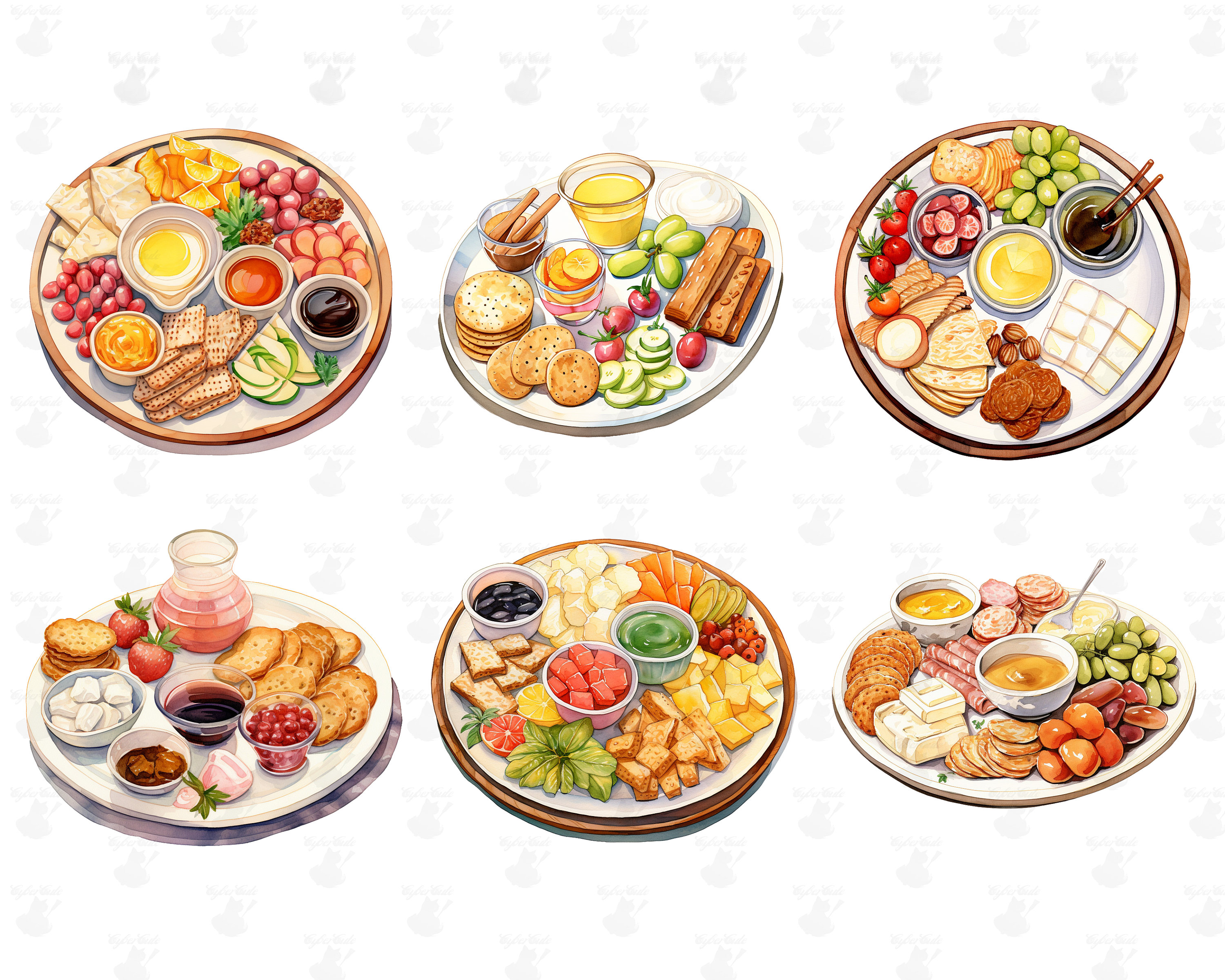 Snack Time Digital Printable Clipart Bundle in PNG Format Transparent ...