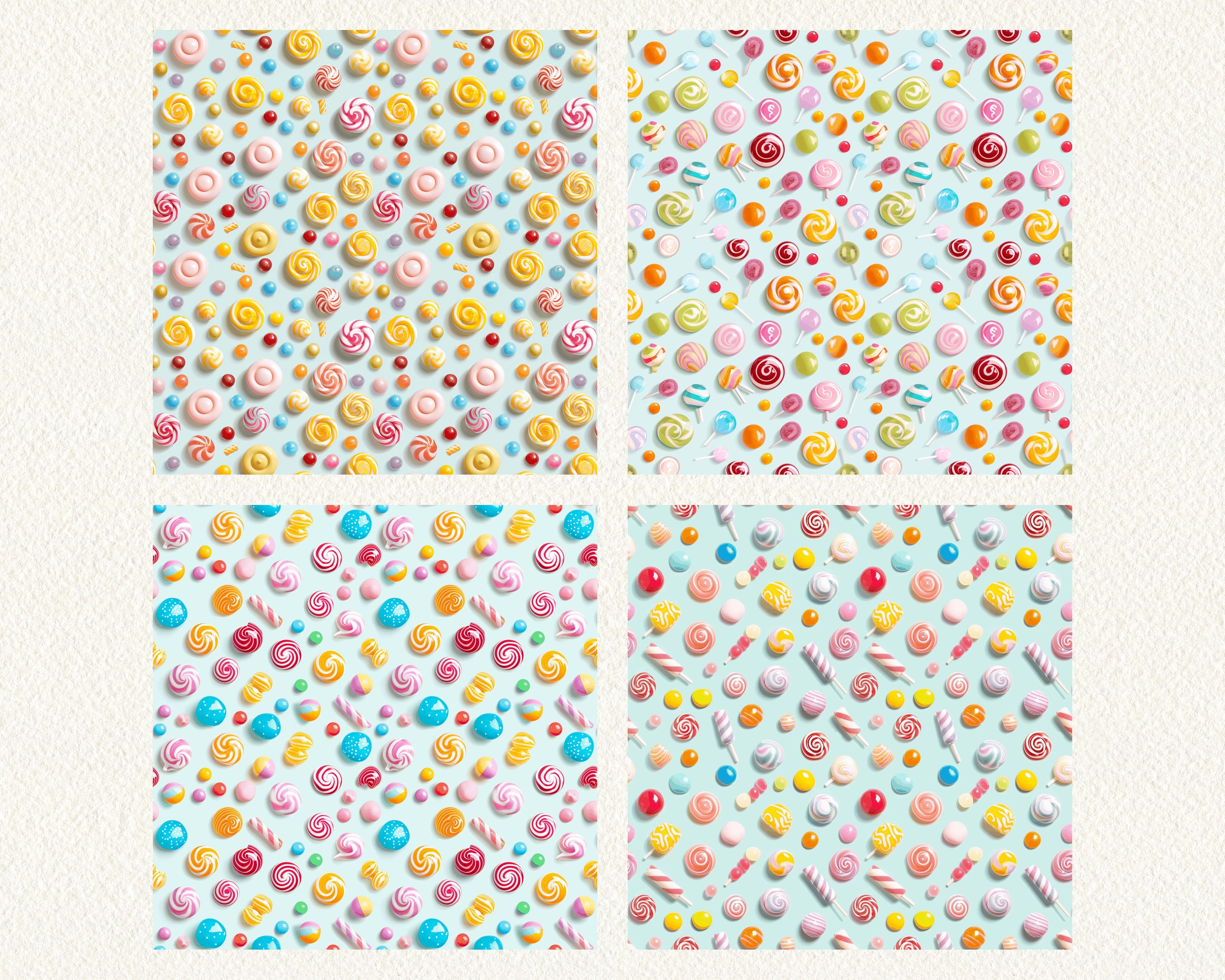 Colorful Candy Pattern Seamless Digital Papers - Printable Scrapbook ...