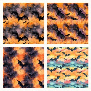 Splatter Bats Pattern Seamless Digital Papers - Printable Scrapbook ...