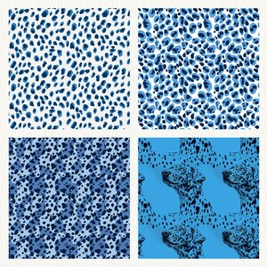 Blue Dalmatian Pattern Seamless Digital Papers - Printable Scrapbook ...