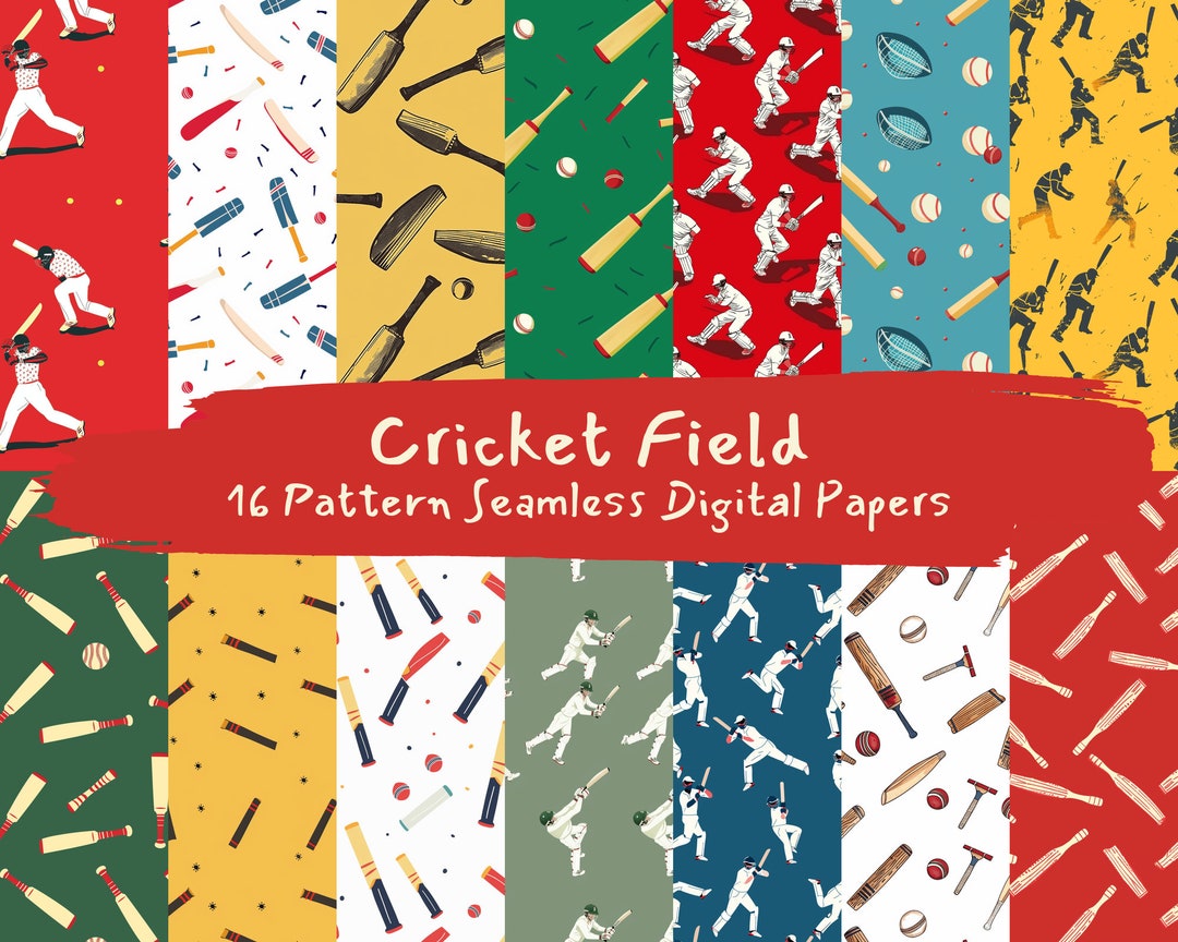Cricket Field Pattern Seamless Digital Papers - Printable Scrapbook ...