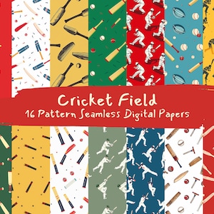 Cricket Field Pattern Seamless Digital Papers - Printable Scrapbook ...