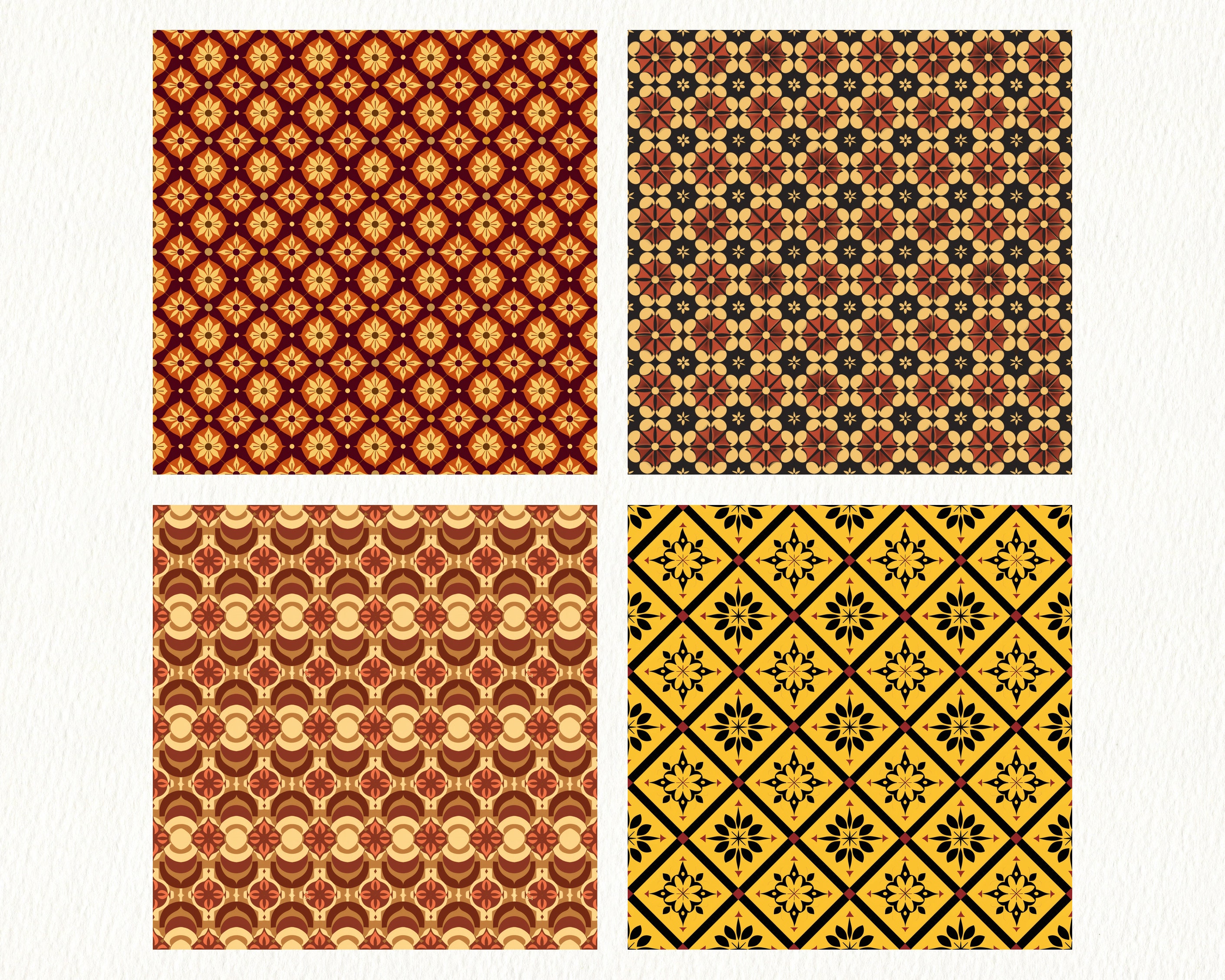 Ancient Roman Flower Geometry Pattern Seamless Digital Papers ...