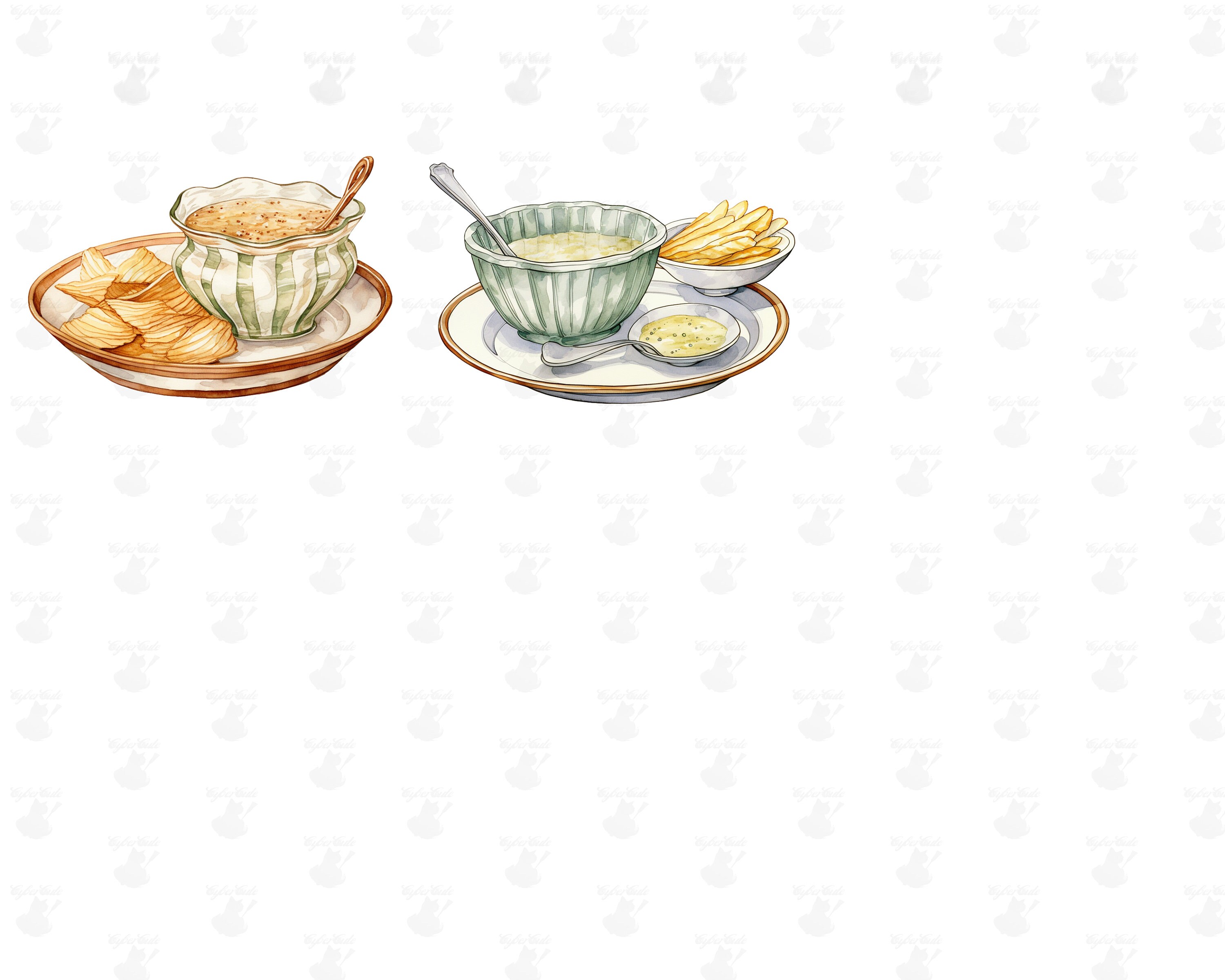 Snack Time Digital Printable Clipart Bundle in PNG Format Transparent ...