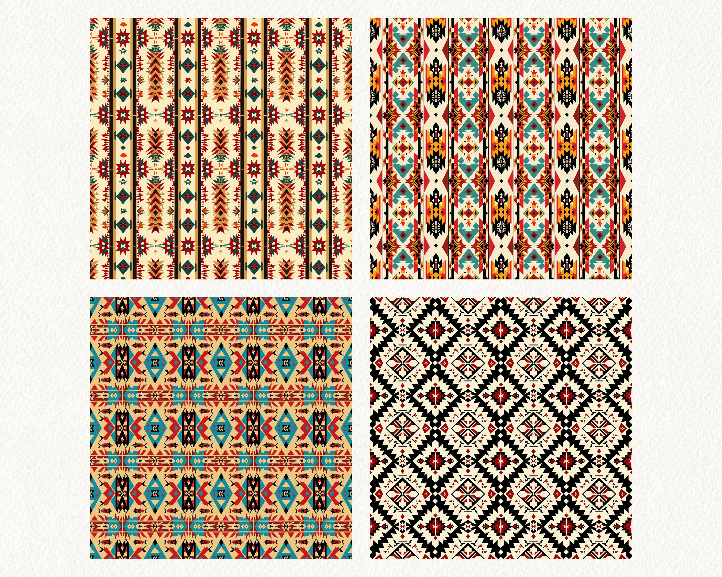 Navajo Style Pattern Seamless Digital Papers Printable Scrapbook Paper ...