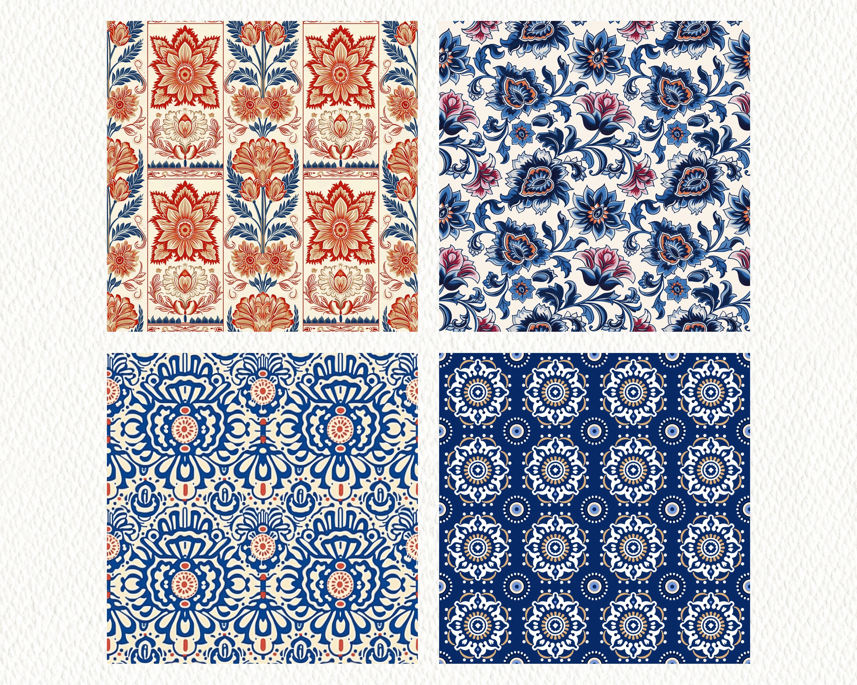 Indian Cultural Florals Pattern Seamless Digital Papers - Printable ...