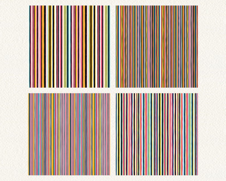 Musical Cat Stripes Pattern Seamless Digital Papers - Printable ...