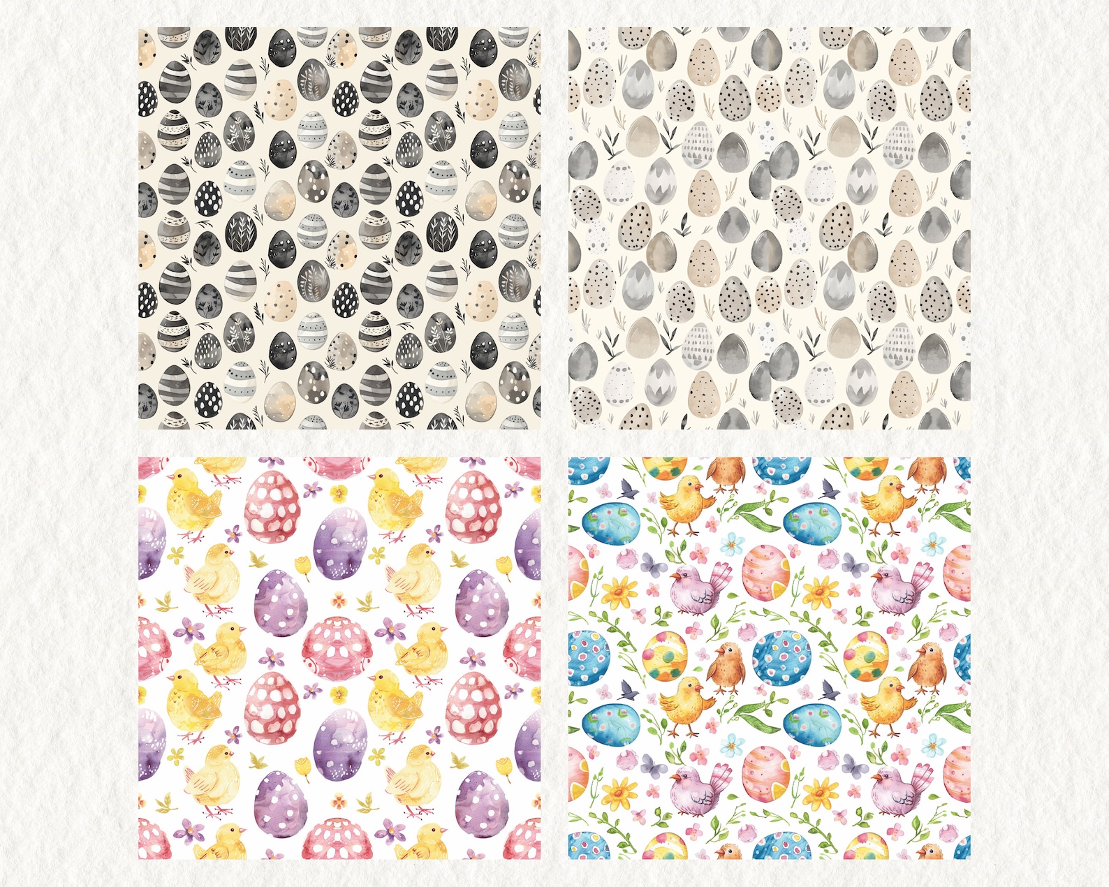 Easter Egg Pattern Seamless Digital Papers - Printable Scrapbook Paper ...