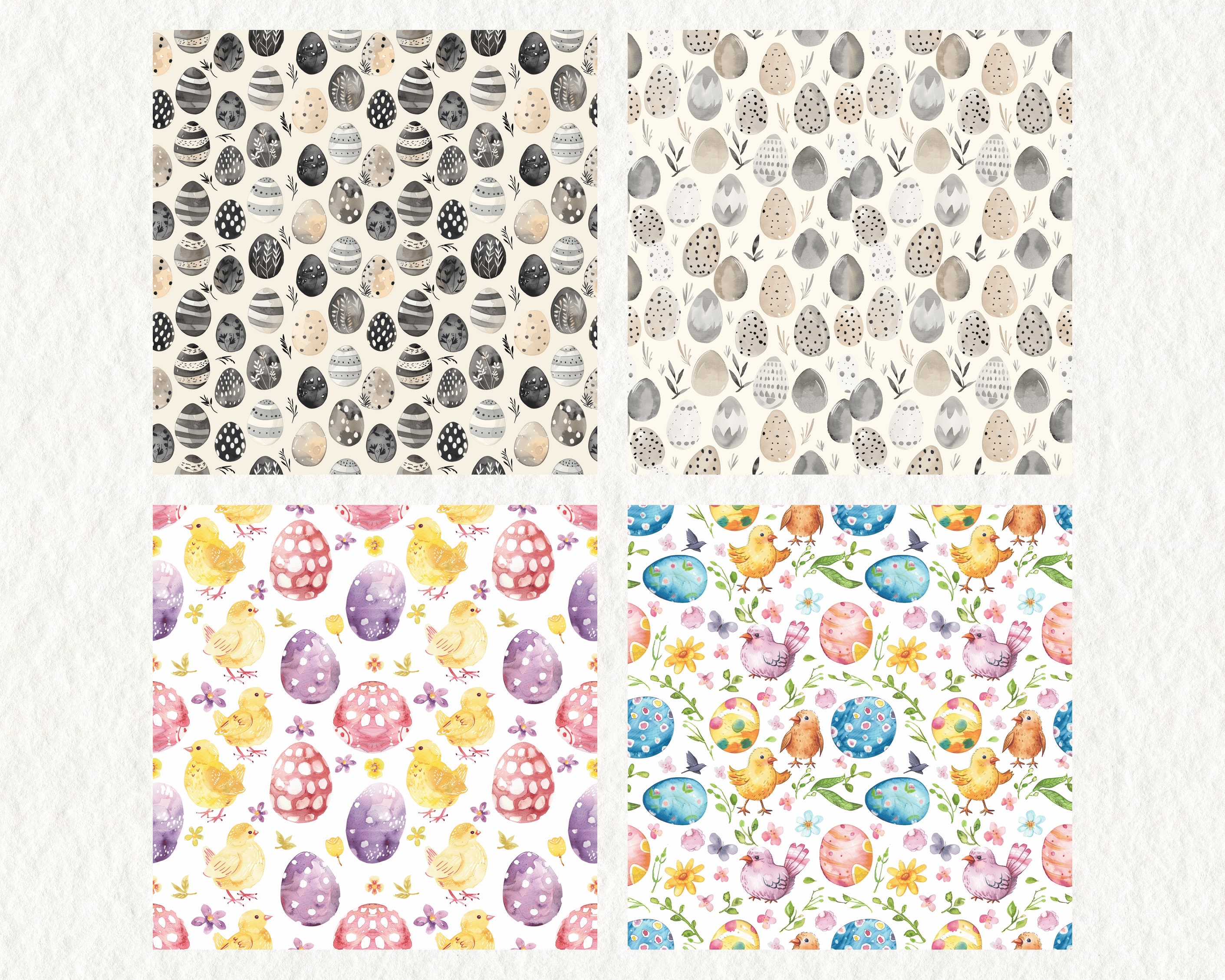 Easter Egg Pattern Seamless Digital Papers - Printable Scrapbook Paper ...