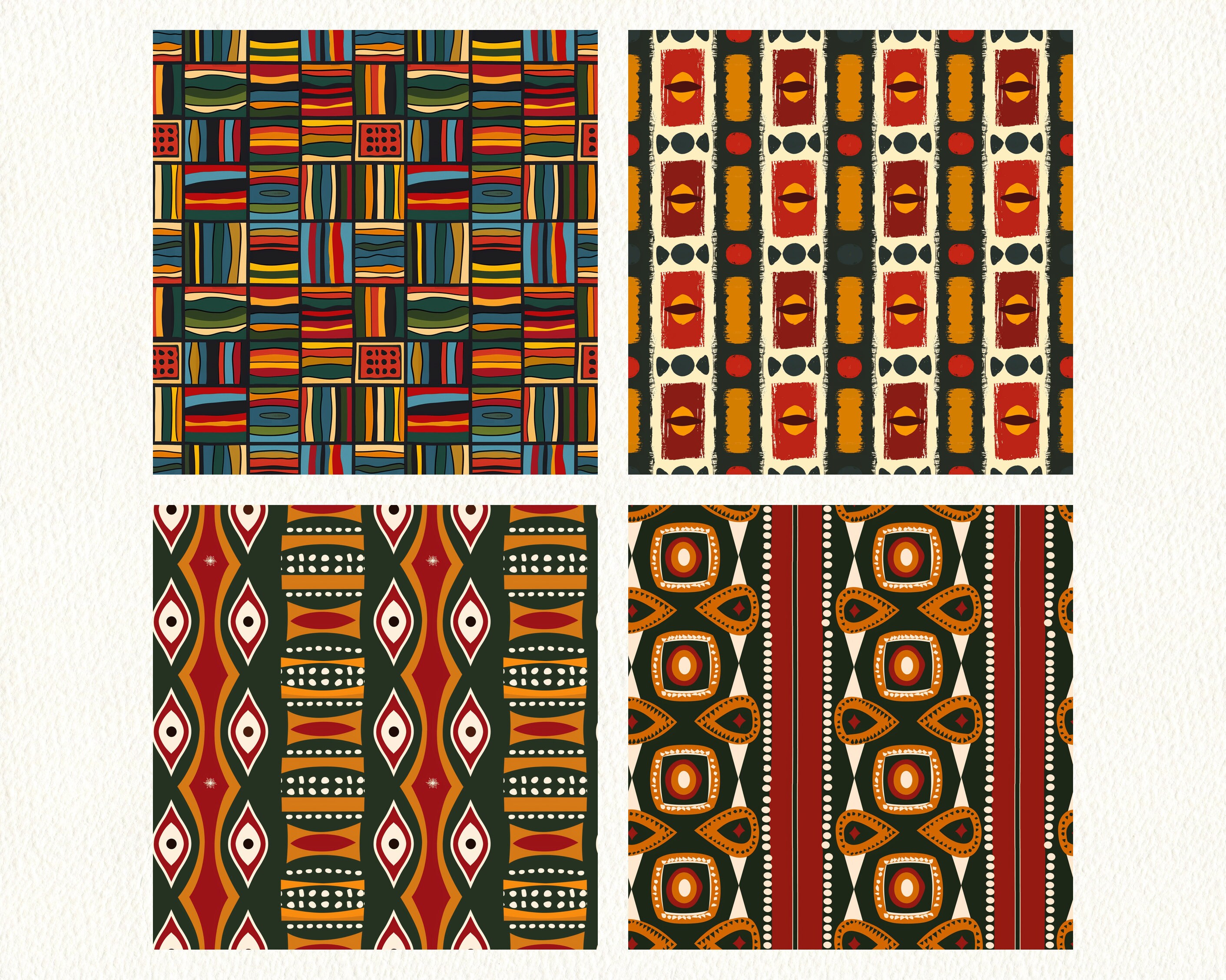 Kente Cloth African Pattern Seamless Digital Papers - Printable ...