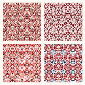 Indian Rajasthani Motifs Pattern Seamless Digital Papers - Printable ...