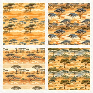 African Savanna Seamless Digital Papers - Printable Scrapbook Paper Png ...