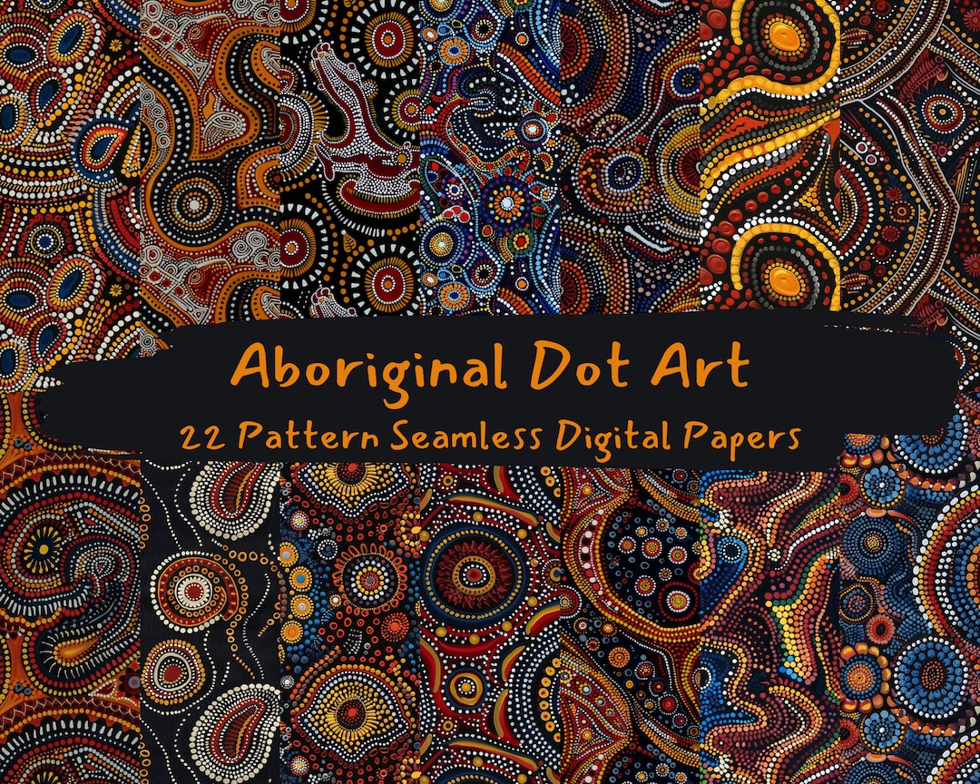 Aboriginal Dot Art Pattern Seamless Digital Papers - Printable ...