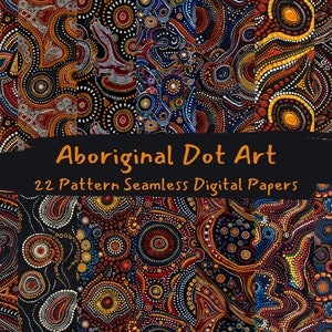 Aboriginal Dot Art Pattern Seamless Digital Papers - Printable ...