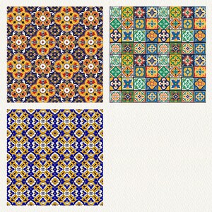 Talavera Tiles Pattern Seamless Digital Papers - Printable Scrapbook ...