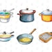 Doodle Cookware, Digital Printable Clip Art Graphics in PNG Format ...