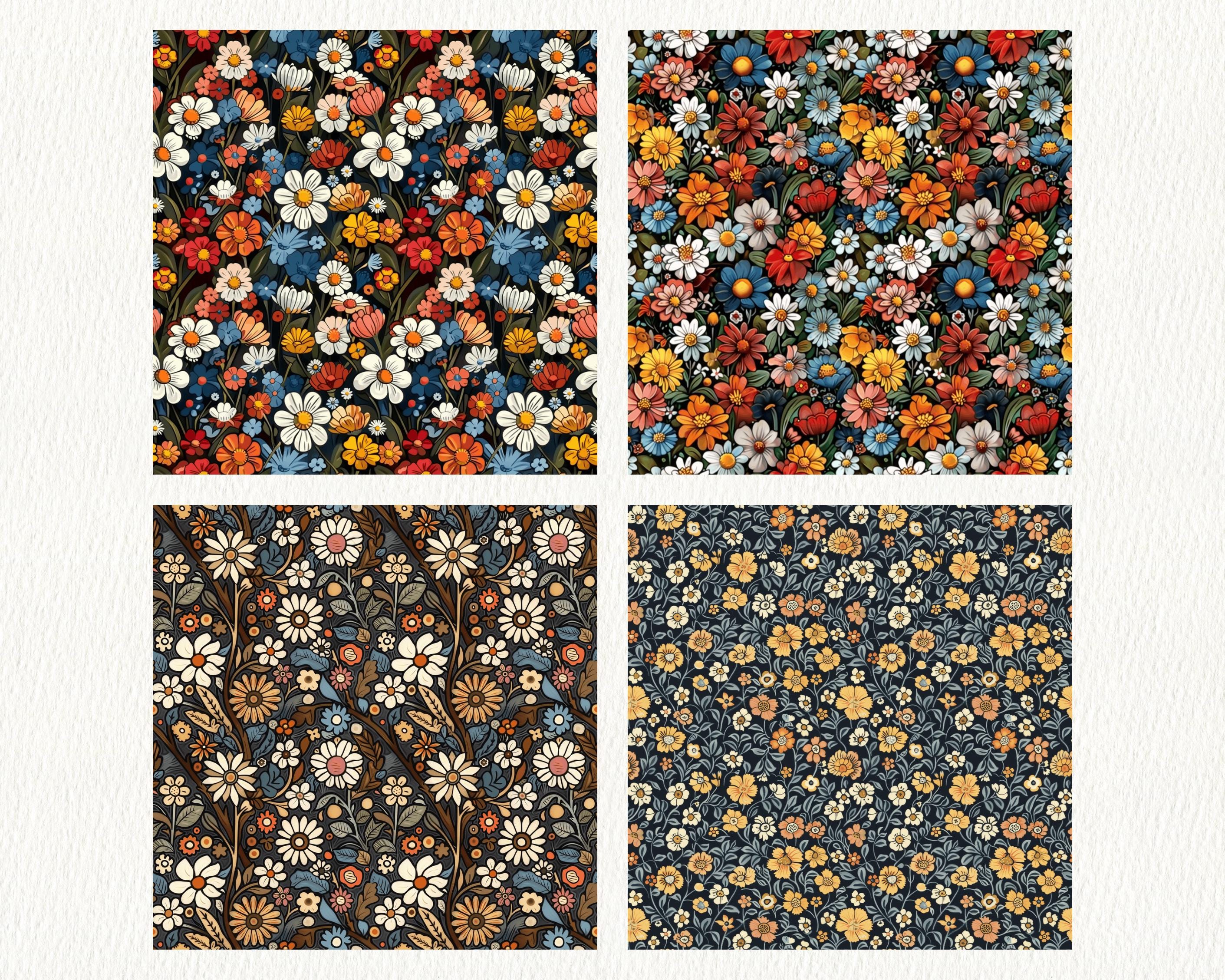 Ce_zanne Murakami Floral Pattern Seamless Digital Papers - Printable ...