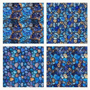 Blue Stained Glass Pattern Seamless Digital Papers - Printable ...