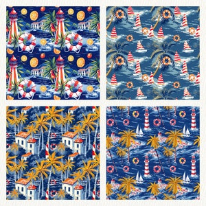 Saint Tropez Pattern Seamless Digital Papers - Printable Scrapbook ...