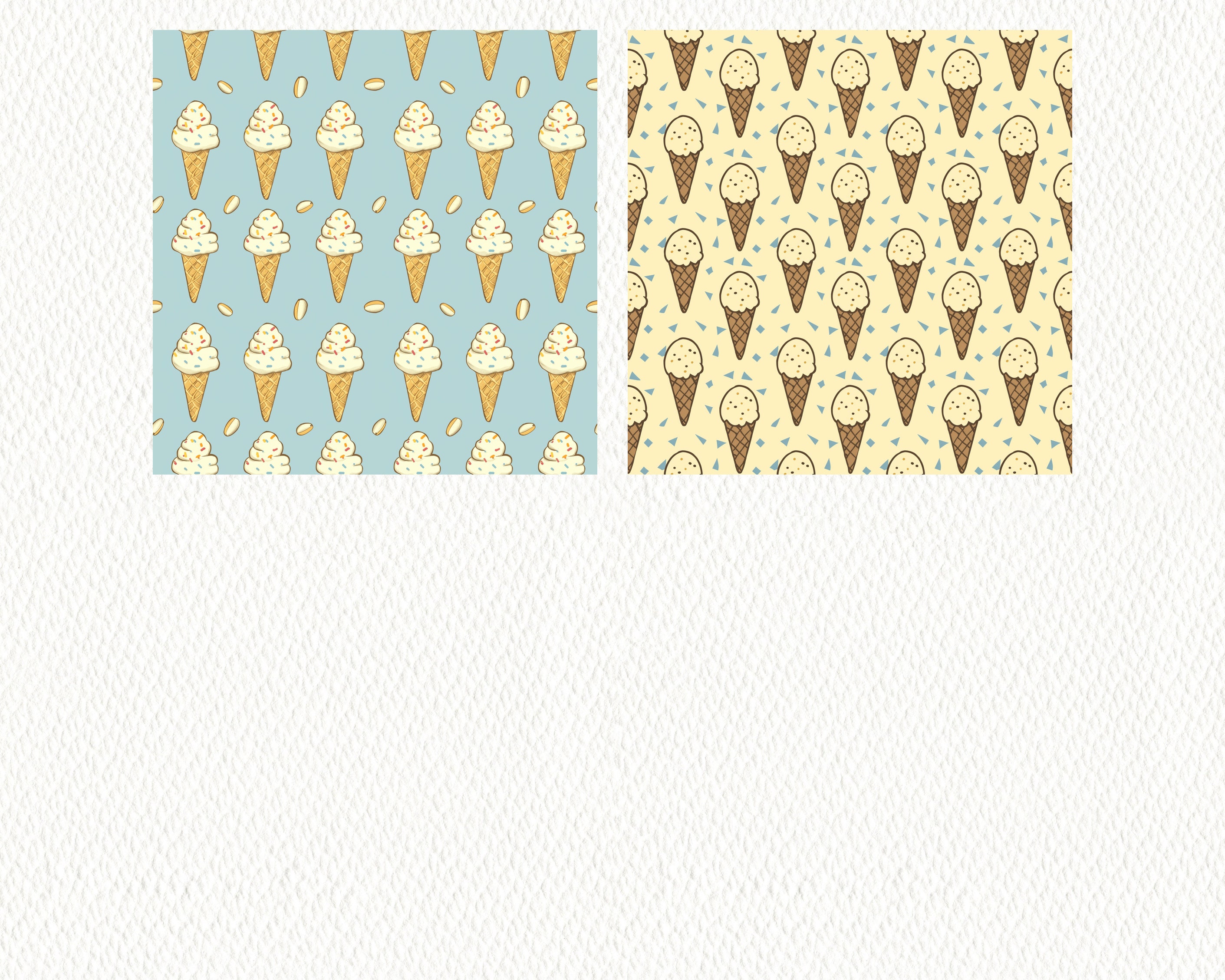 Vanilla Ice Cream Pattern Seamless Digital Papers - Printable Scrapbook ...