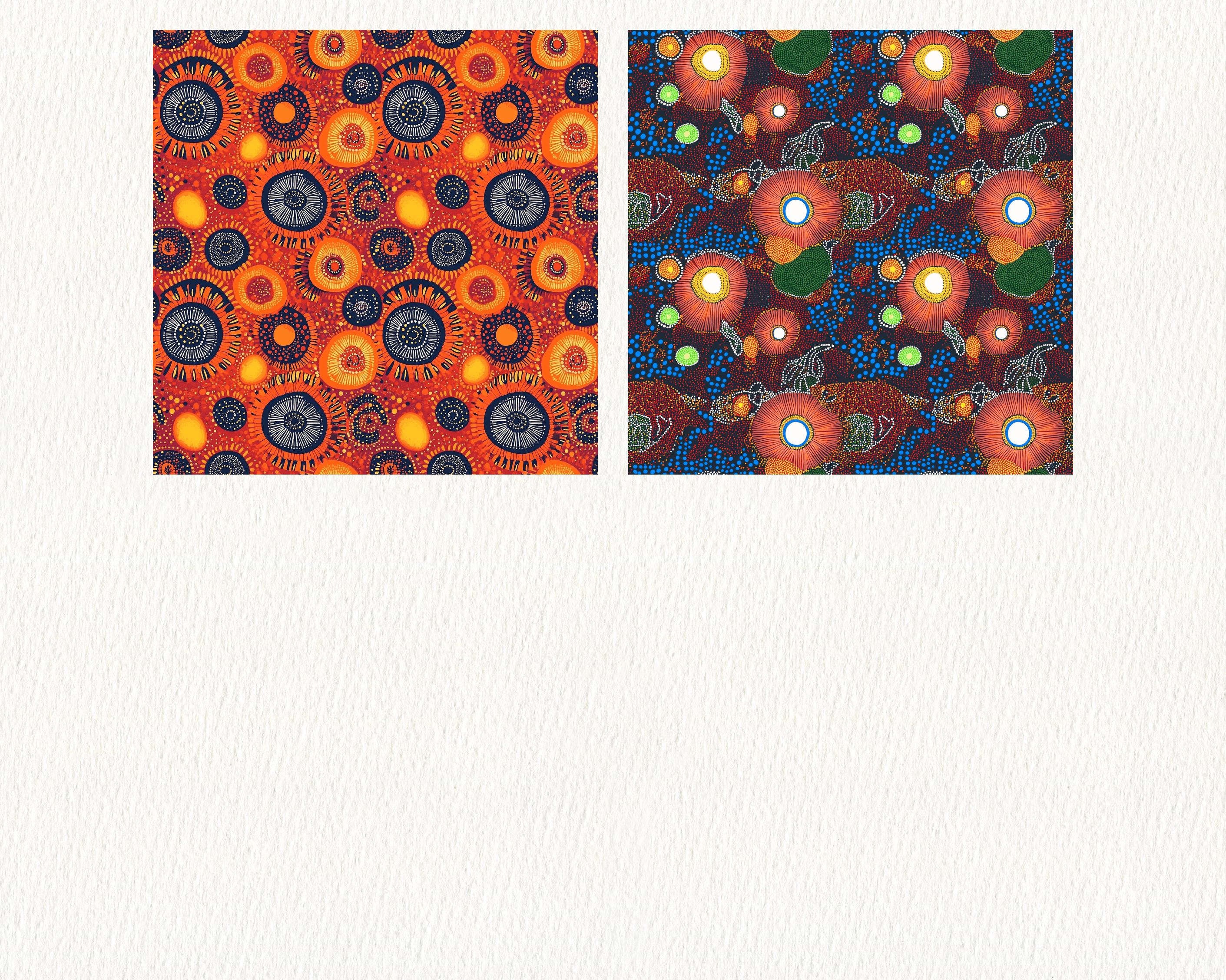 Aboriginal Bush Orange Pattern Seamless Digital Papers - Printable ...