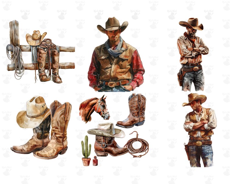 Texas Cowboy Ranch Printable Clipart, Png Format, Transparent ...